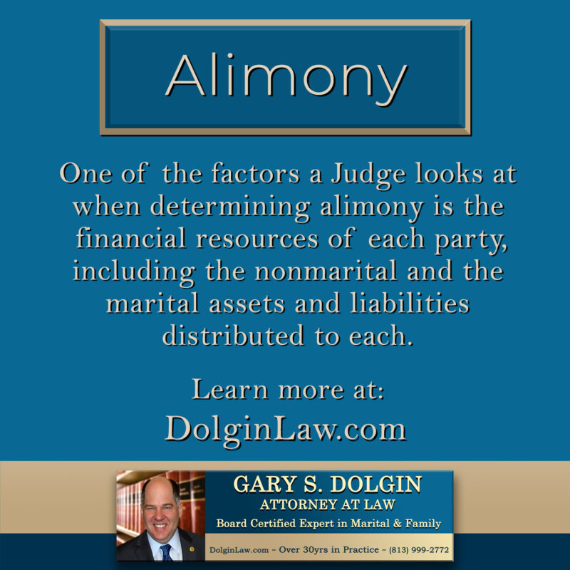 Financial Resources & Assets Factor in Alimony